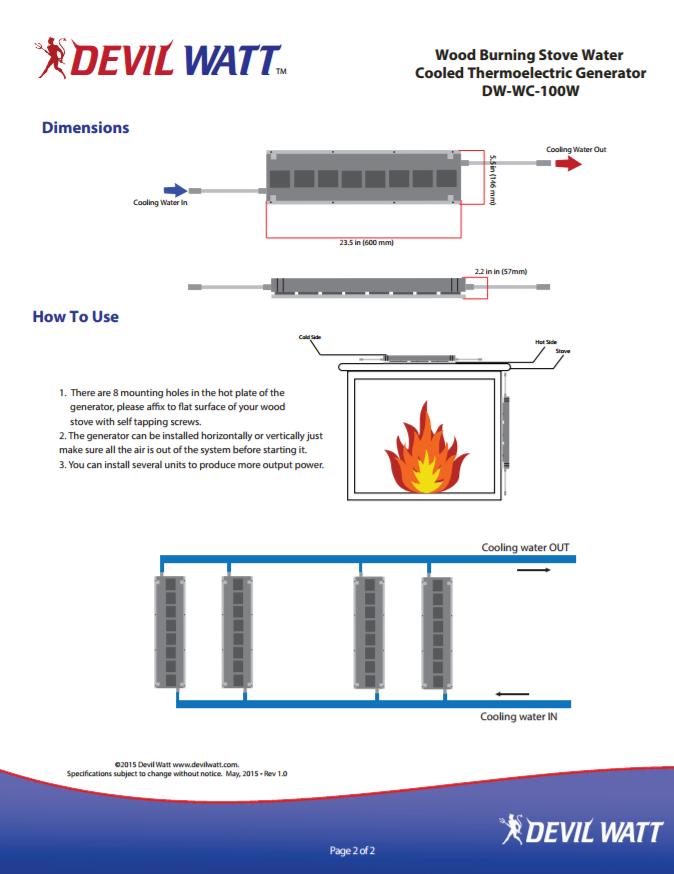 100 Watt Liquid Cooled Thermoelectric Generator TEG – Iron Ash Thermal